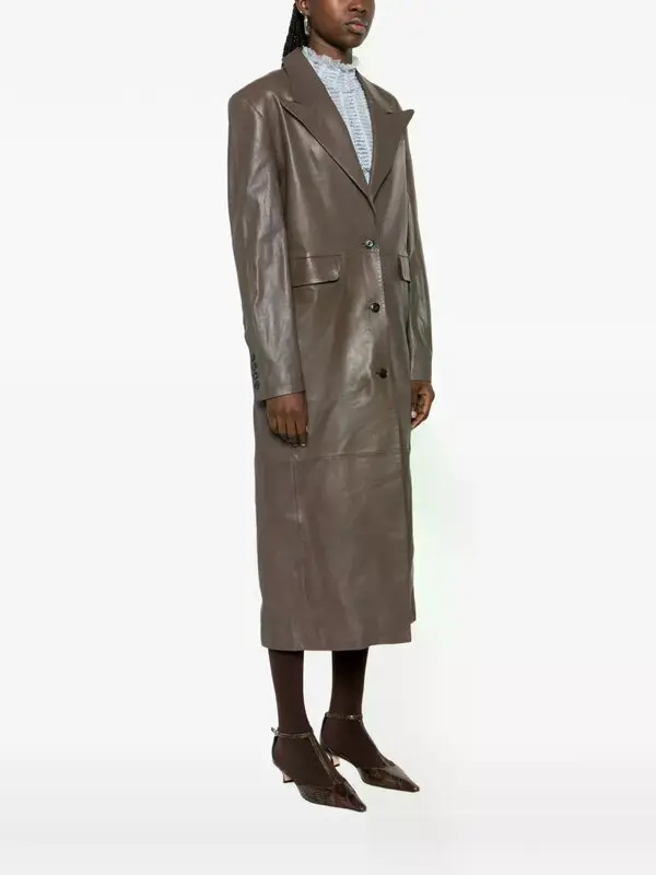 Nanushka Leather Single-breasted Coat