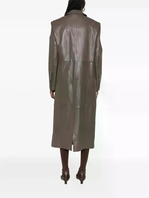 Nanushka Leather Single-breasted Coat