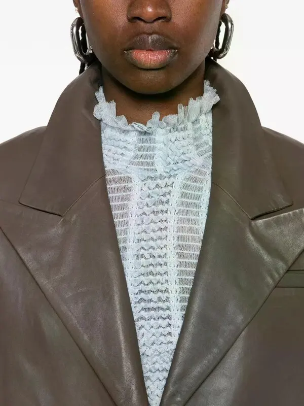 Nanushka Leather Single-breasted Coat