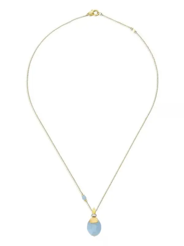 NANIS 18k Yellow Diamond And Aquamarine Pendant Necklace - Gold