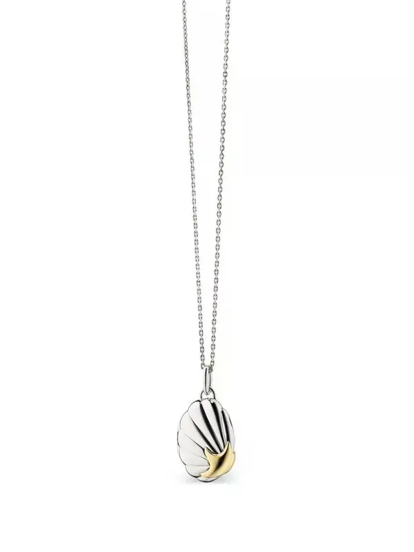 Monica Rich Kosann 18k Yellow Gold Shell Pendant Necklace - Silver