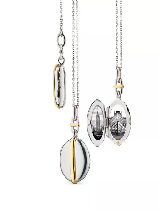 Monica Rich Kosann Slim Oval Locket Necklace - Silver