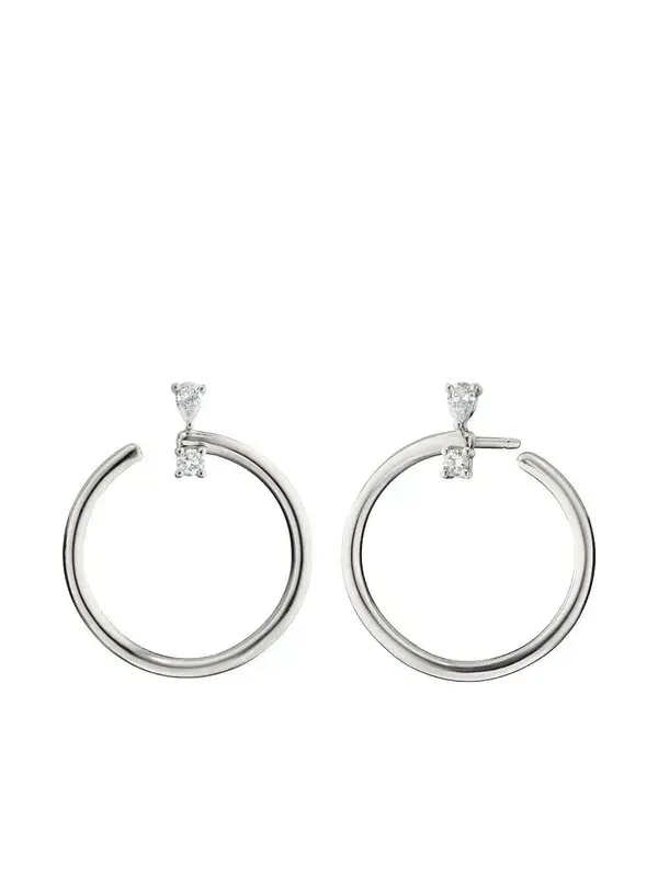 Monica Rich Kosann Crystal-embellished Hoop Earrings - Silver