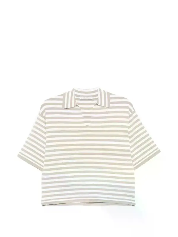 Max Mara Striped V-neck T-shirt - Neutrals