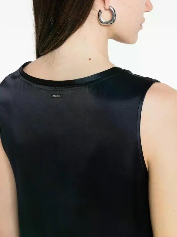 Max Mara Round-neck Sleeveless Blouse - Blue
