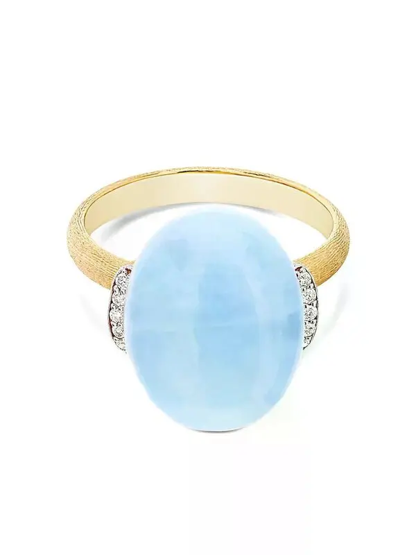 NANIS 18k Yellow Diamond And Aquamarine Ring - Gold