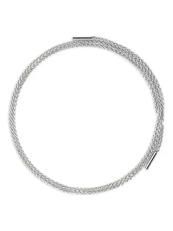 NOUVEL HERITAGE 18k White Gold Diamond Latch Chain Necklace - Silver