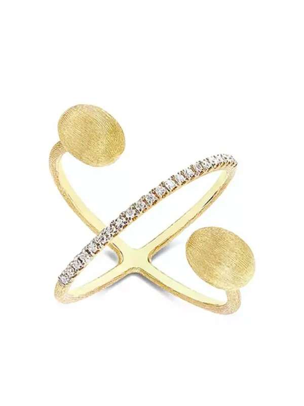 NANIS 18k Yellow Criss Cross Diamond Ring - Gold