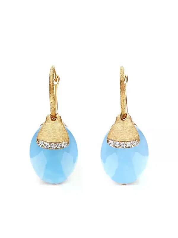 NANIS 18k Yellow Aquamarine And Diamond Drop Earrings - Gold