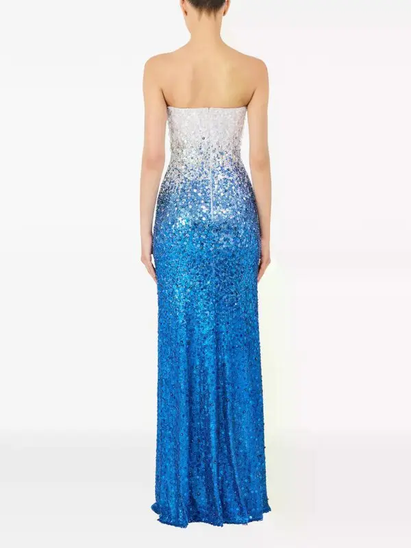 Jenny Packham Strapless Sequin Embellished Maxi Dress - Blue
