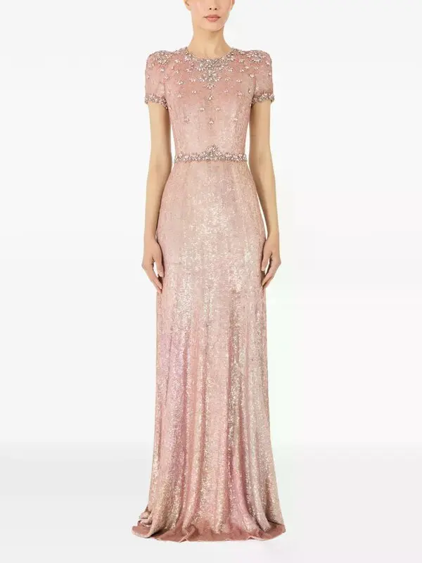 Jenny Packham Lombard Embellished Dress - Pink