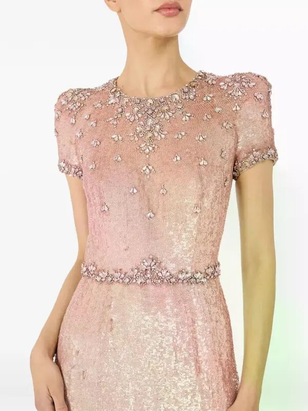 Jenny Packham Lombard Embellished Dress - Pink