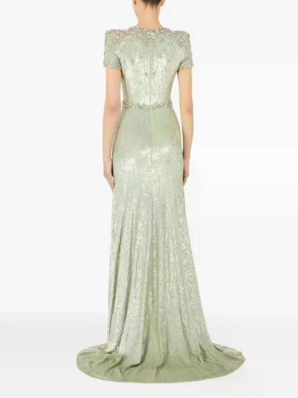 Jenny Packham Lombard Embellished Dress - Green