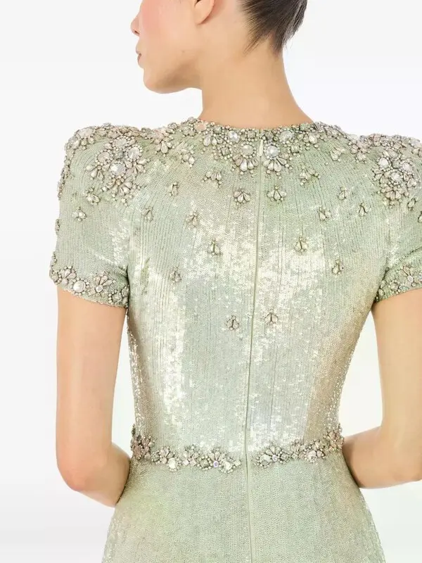 Jenny Packham Lombard Embellished Dress - Green