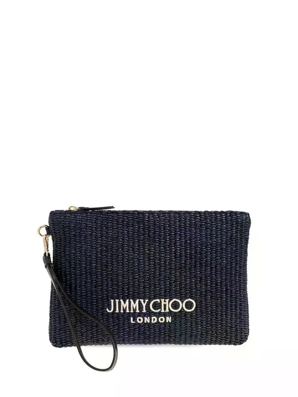 JIMMY CHOO Logo-detail Clutch - Blue