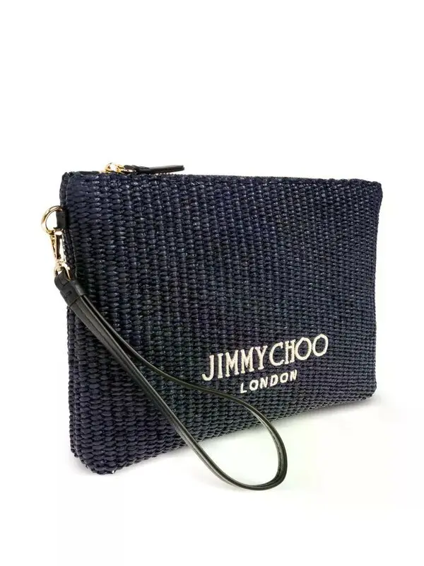 JIMMY CHOO Logo-detail Clutch - Blue