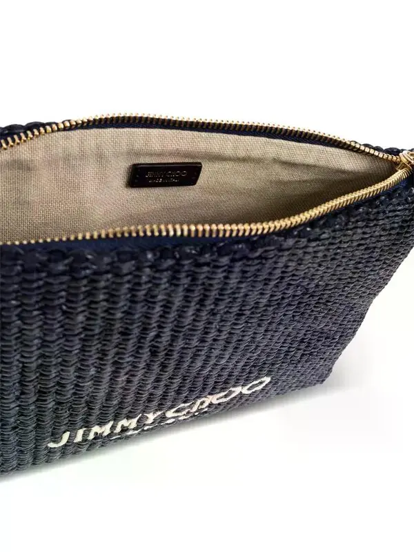 JIMMY CHOO Logo-detail Clutch - Blue