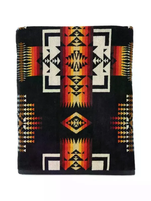 Pendleton Geometric-pattern Travel Towel - Black