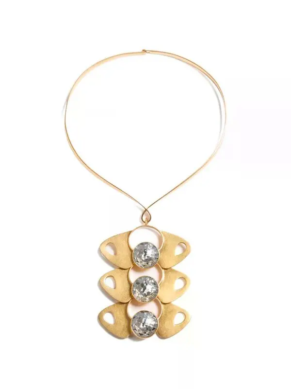 Valentino Garavani Metal And Crystal Necklace - Gold