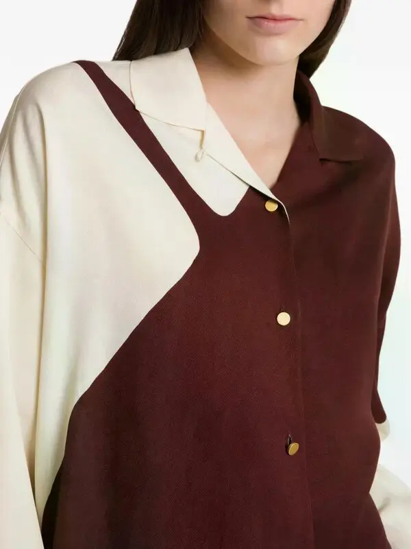 Alberta Ferretti Color-block Shirt - Brown