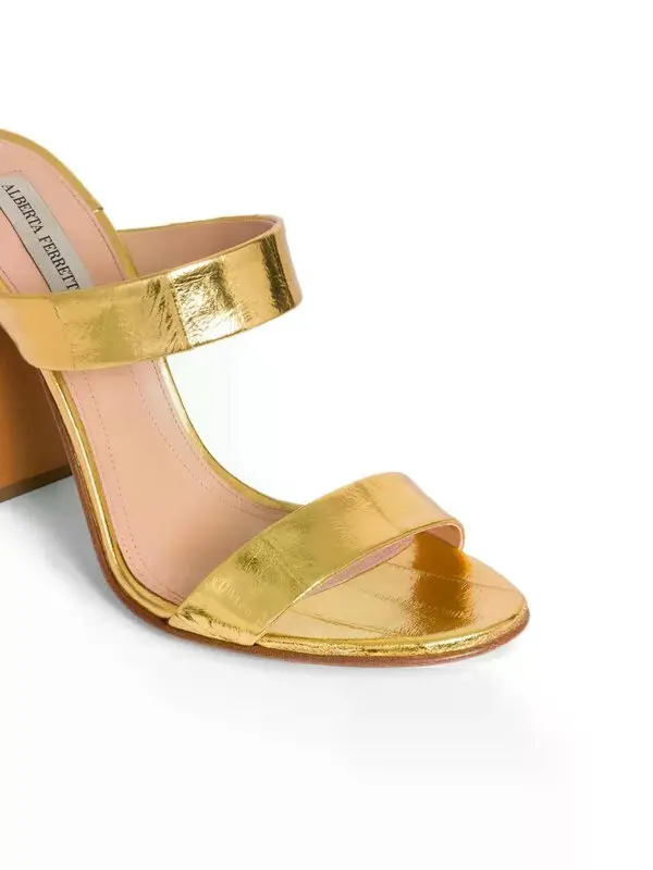 Alberta Ferretti Double-strap Heeled Sandals - Gold