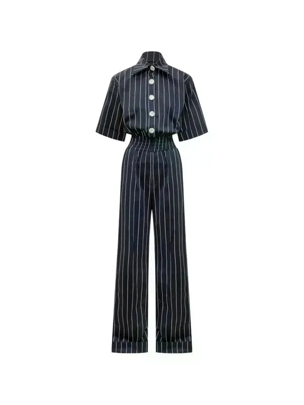 MOMS PANTS Striped Jumpsuit - Blue