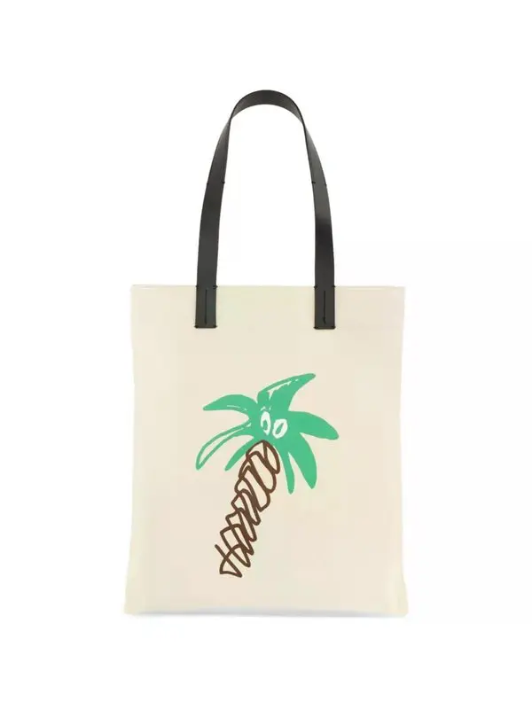 Palm Angels Palm Tree-print Canvas Tote