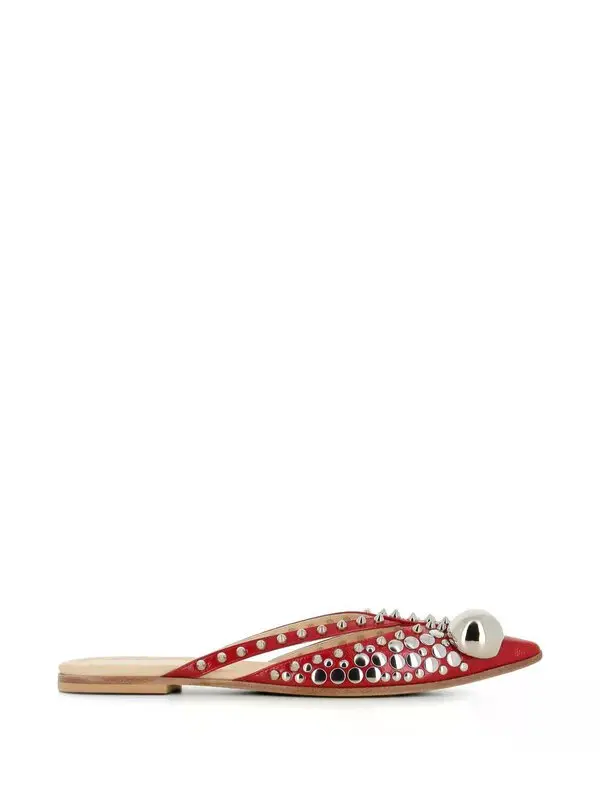 DOVE NUOTANO GLI SQUALI Studded Mules - Red