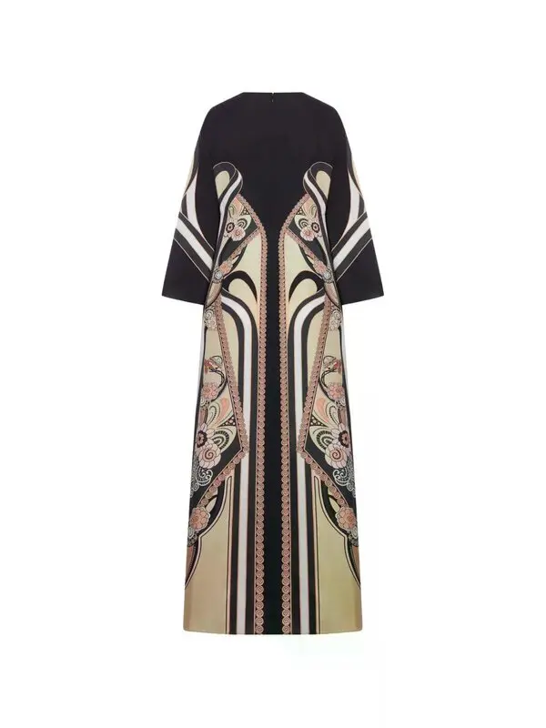 La DoubleJ Crew-neck Printed Silk Dress