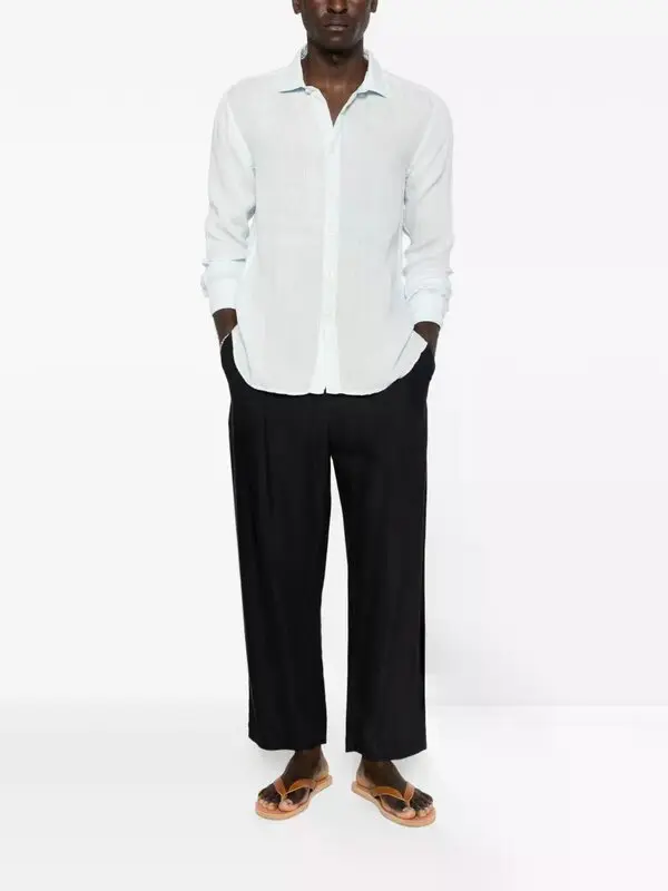 120% Lino Collared Shirt - Blue