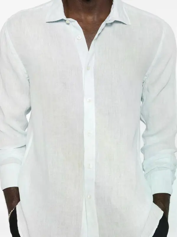 120% Lino Collared Shirt - Blue