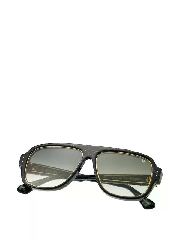 VINTAGE FRAMES COMPANY Billionaire 2 Marble Pilot-frame Sunglasses - Green