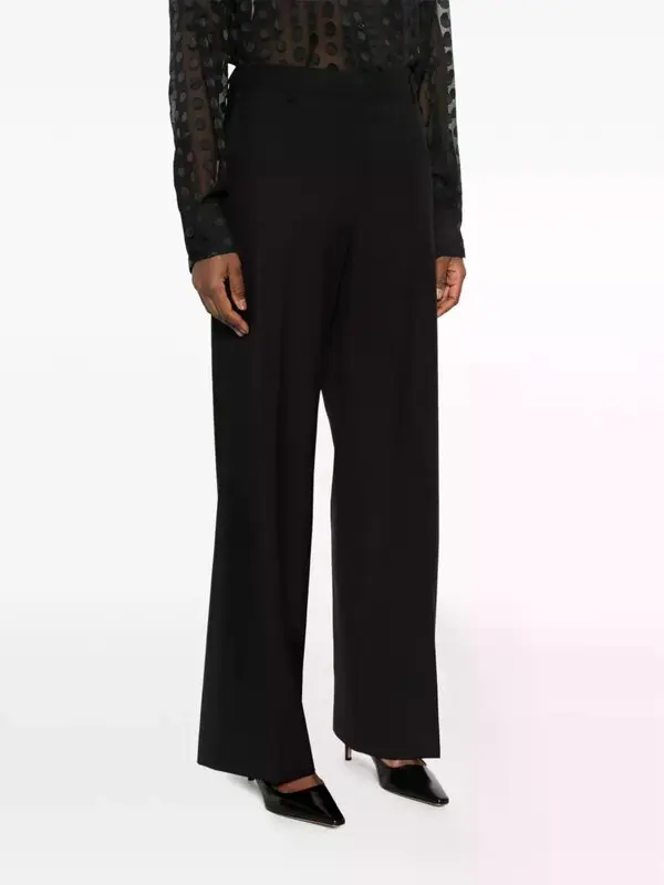 PT TORINO Wide Leg Concealed Fastening Belt Loop Trousers - Black
