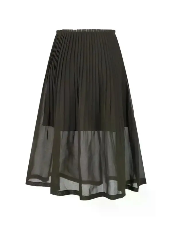 AMOMENTO Pleated Midi Skirt - Brown