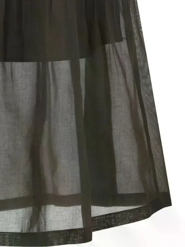 AMOMENTO Pleated Midi Skirt - Brown