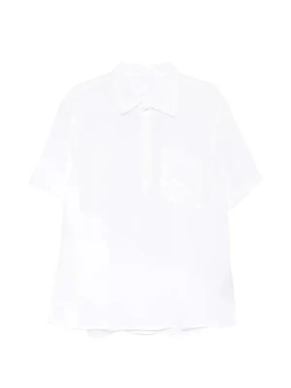 120% Lino Pocket Polo T-shirt - White