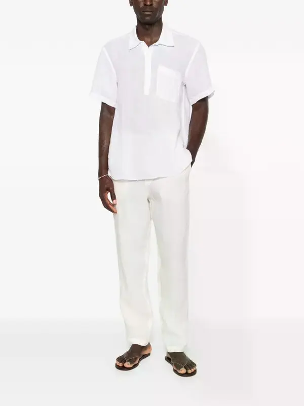 120% Lino Pocket Polo T-shirt - White