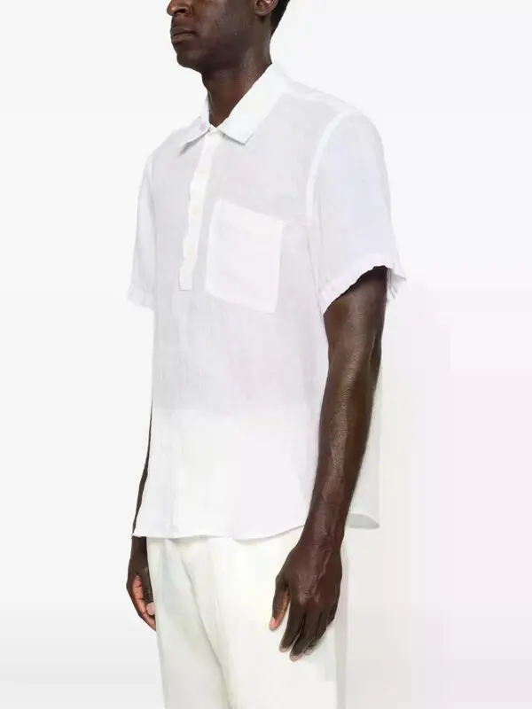 120% Lino Pocket Polo T-shirt - White