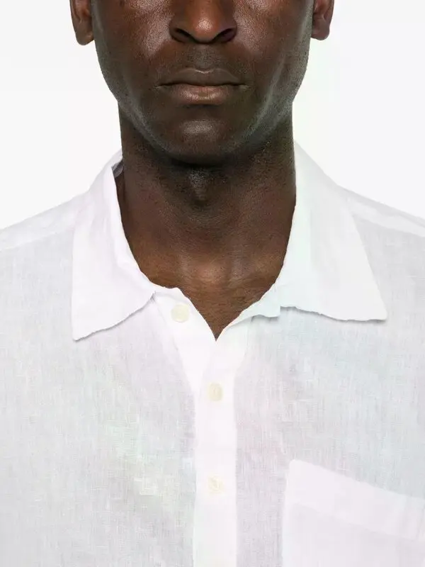 120% Lino Pocket Polo T-shirt - White