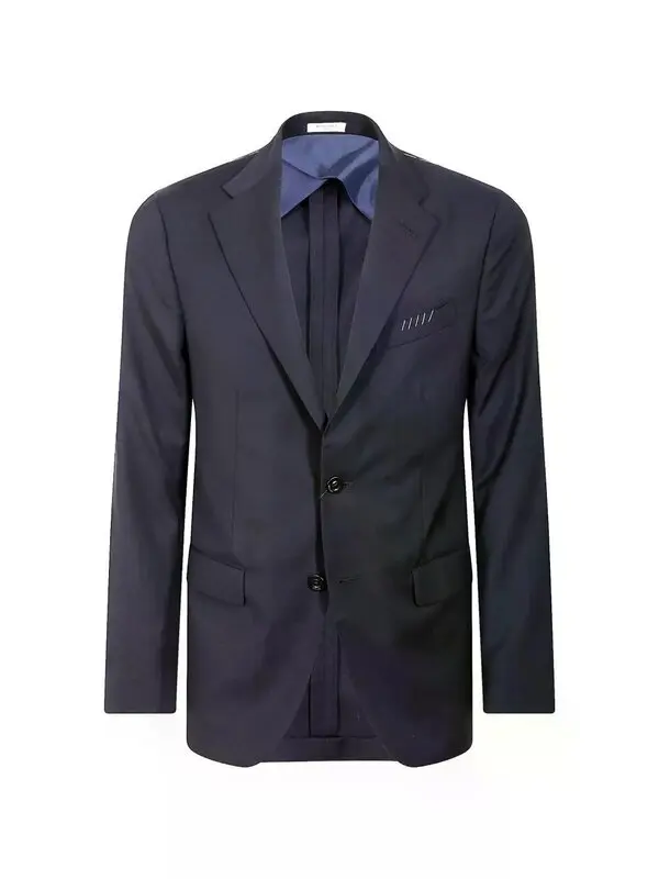 Boglioli Pleated Wool Blazer - Blue
