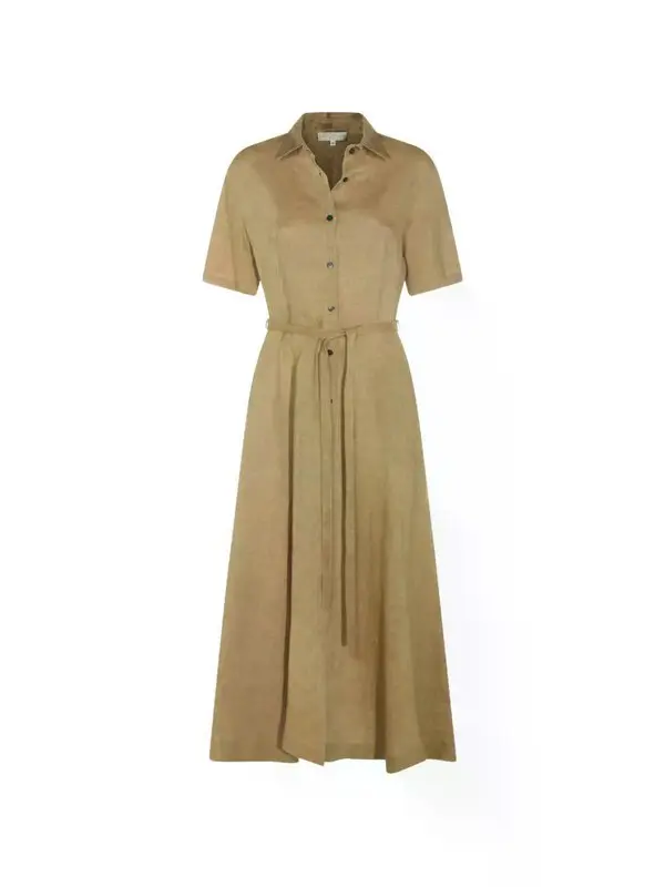 Antonelli Firenze Buttoned Belted Midi Dress - Neutrals