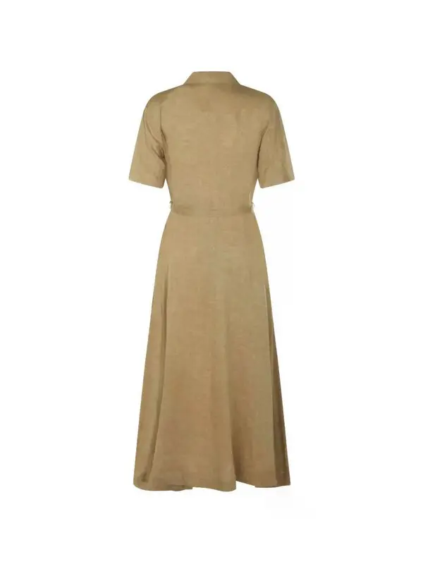 Antonelli Firenze Buttoned Belted Midi Dress - Neutrals