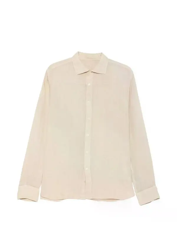 120% Lino Buttoned Long-sleeve Shirt - Neutrals