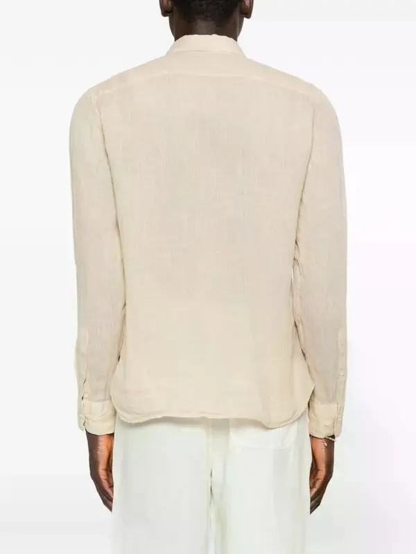 120% Lino Buttoned Long-sleeve Shirt - Neutrals