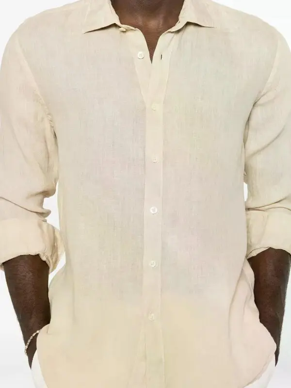 120% Lino Buttoned Long-sleeve Shirt - Neutrals