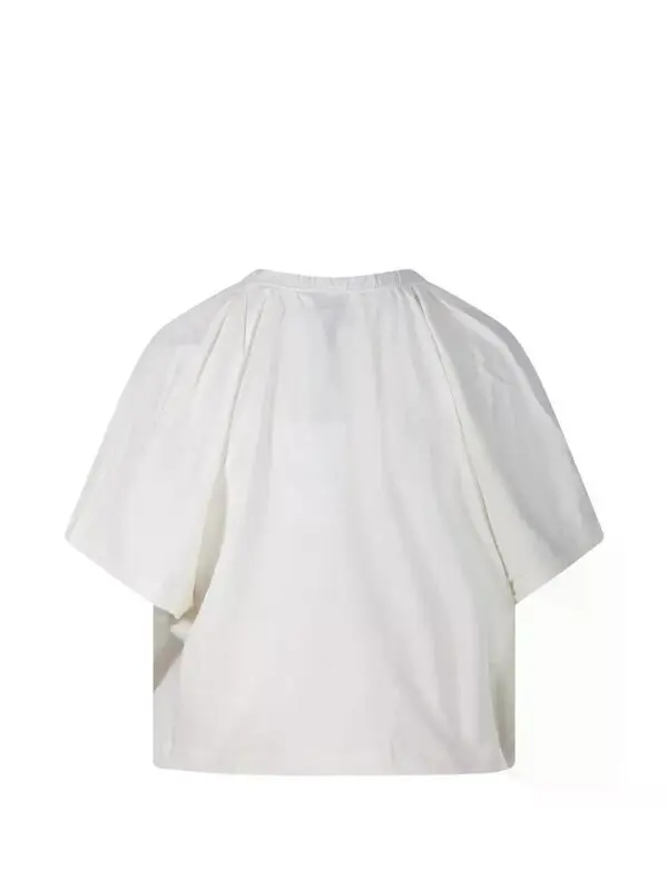 NUDE Gathered V-neck T-shirt - White