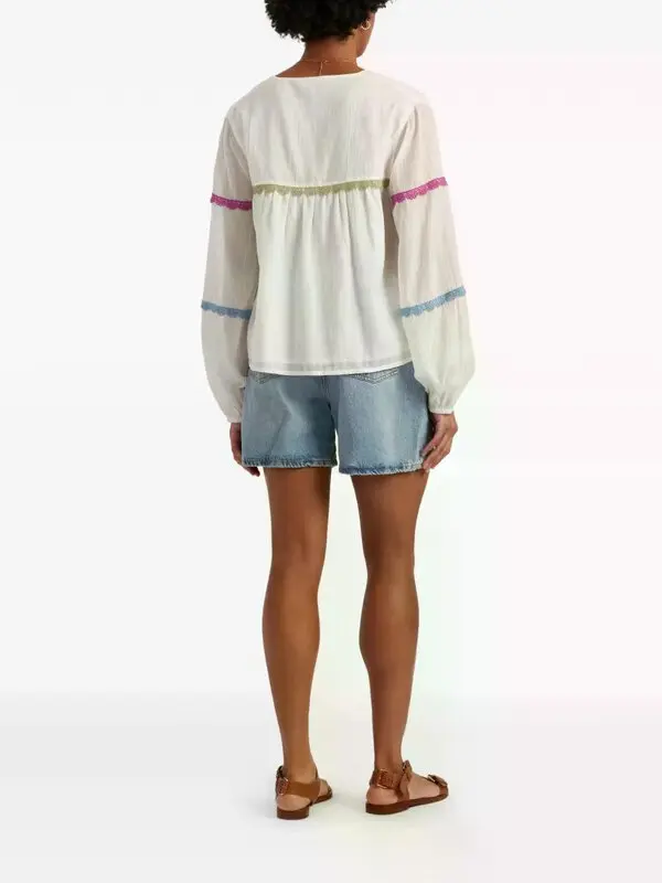 Chinti & Parker Rainbow Scallop Blouse - White