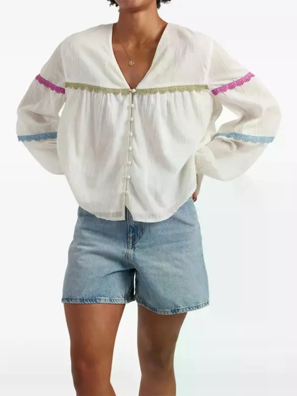 Chinti & Parker Rainbow Scallop Blouse - White