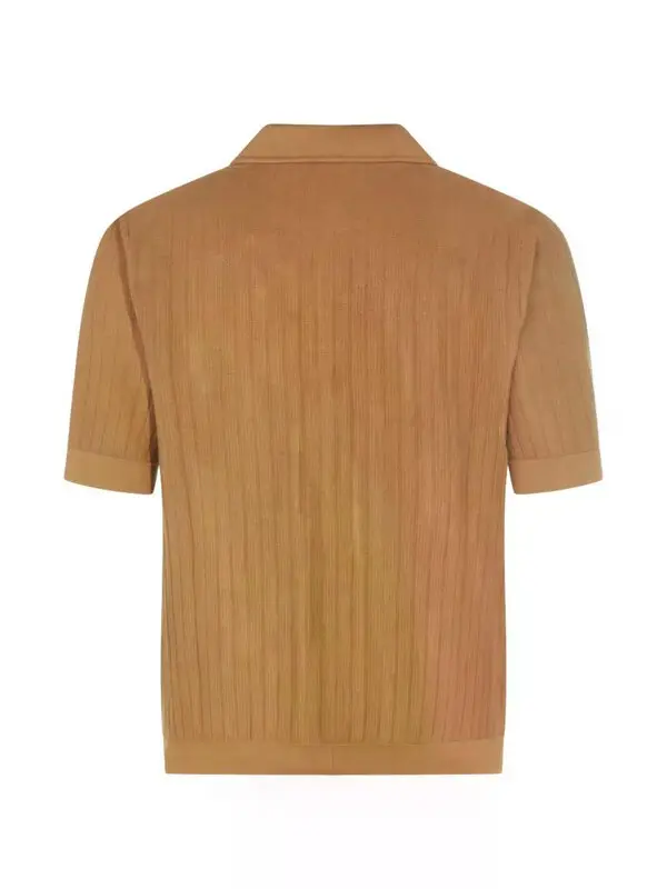 LARDINI Ribbed Buttoned Shirt - Brown