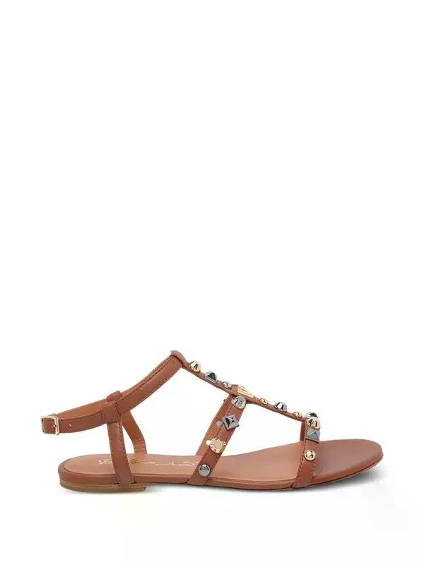 VIA ROMA 15 Leather Sandals - Brown
